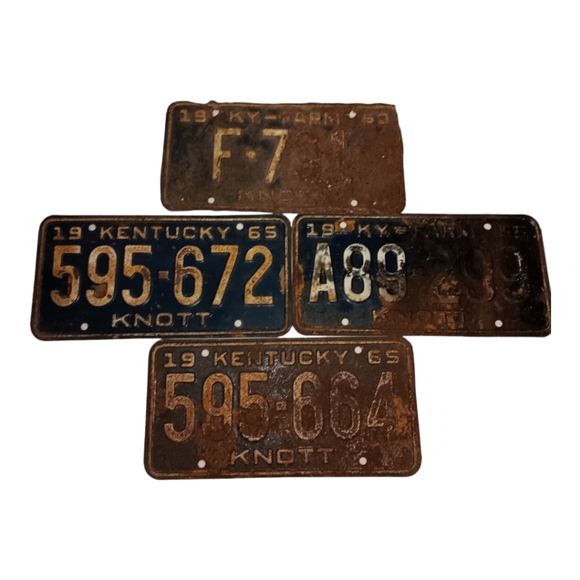 Wall Decor | Vintage 196s Kentucky Farm And Truck License Plates Set Of ...